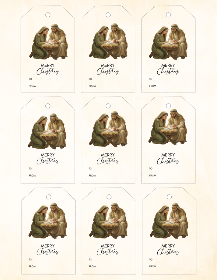 Holy Family Christmas Gift Tags – Printable Digital Download – Designed ...