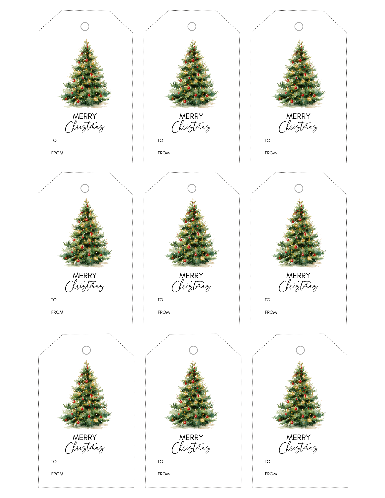 Christmas Tree Gift Tags – Printable Digital Download – Designed to the ...