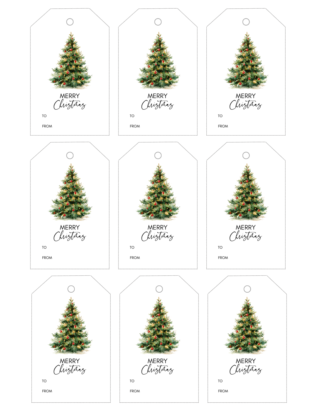 Christmas Tree Gift Tags – Printable Digital Download – Designed to the ...