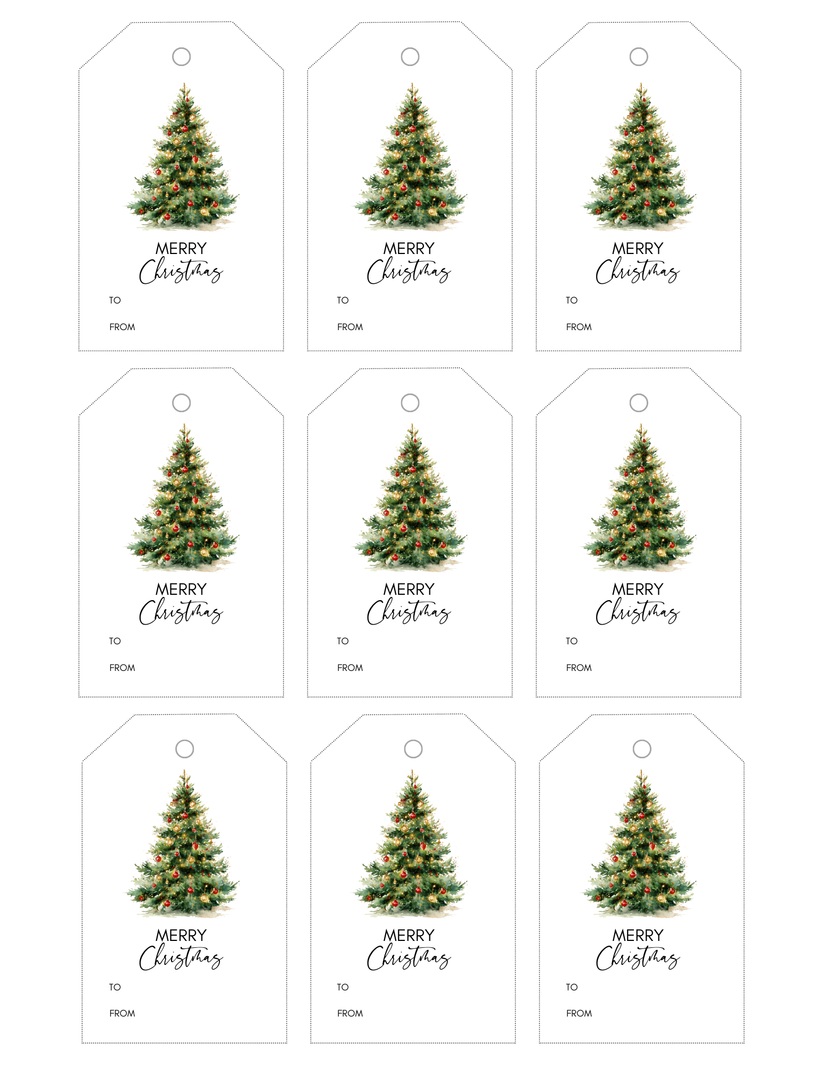 Christmas Tree Gift Tags – Printable Digital Download – Designed to the ...