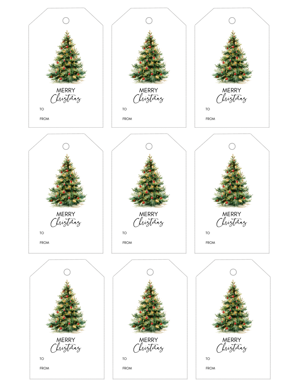 Christmas Tree Gift Tags – Printable Digital Download – Designed to the ...